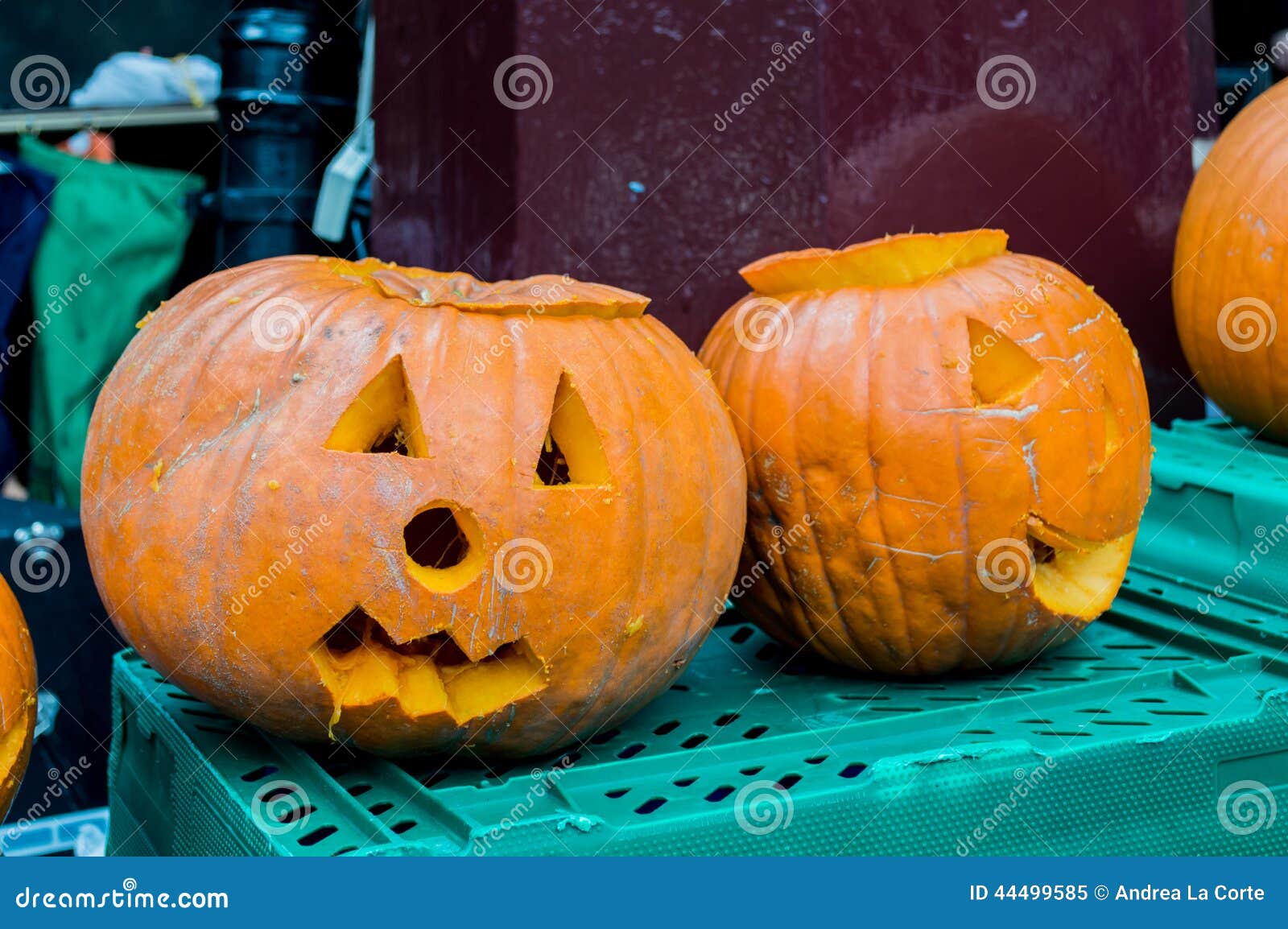 Carved Halloween Pumpkins on Display Stock Image - Image of fall ...