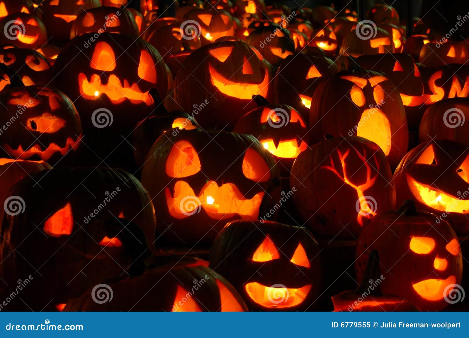 Carved Lighted Pumpkins stock image. Image of glow, amusement - 6779555