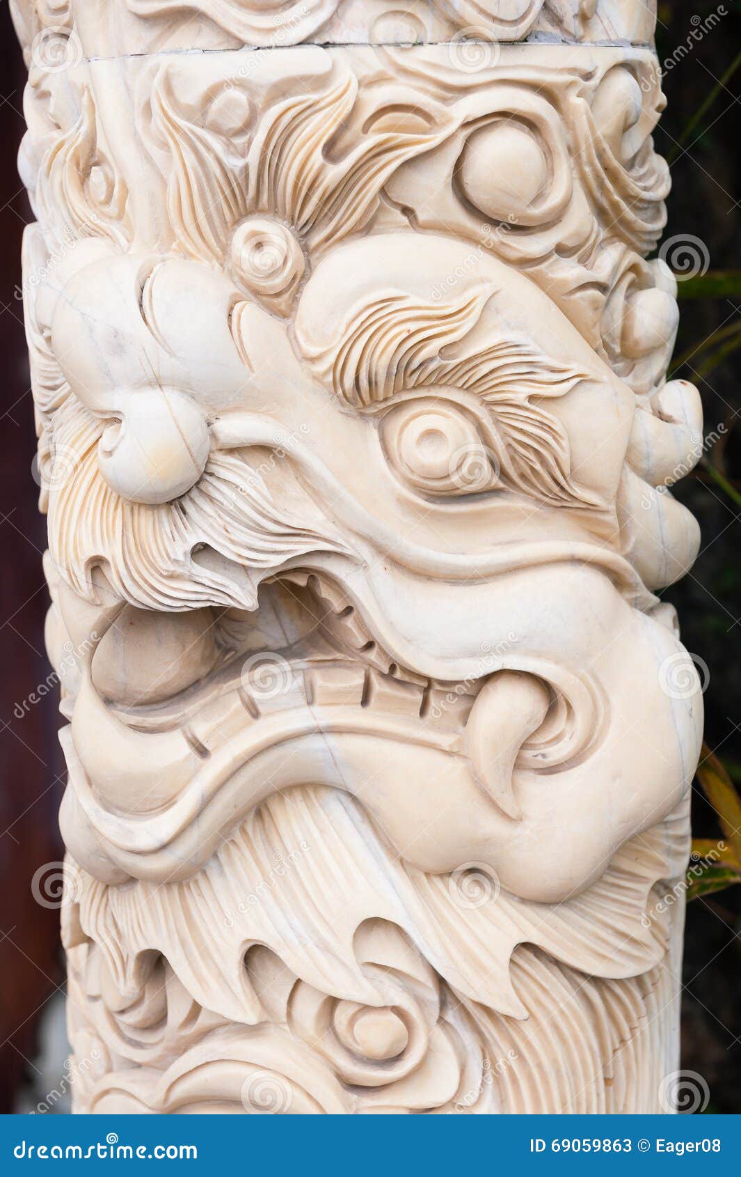 Carved Marble Column Dragon Stock Image - Image of dragon, carving ...