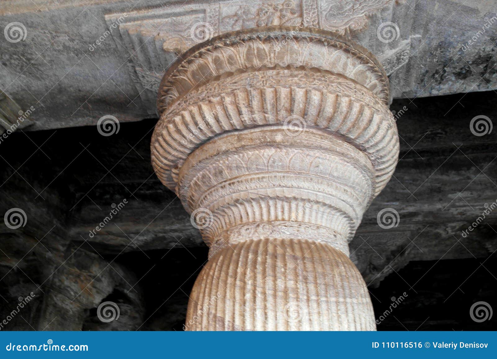 Columns in Cave Temples of India Stock Photo - Image of columns, temple ...