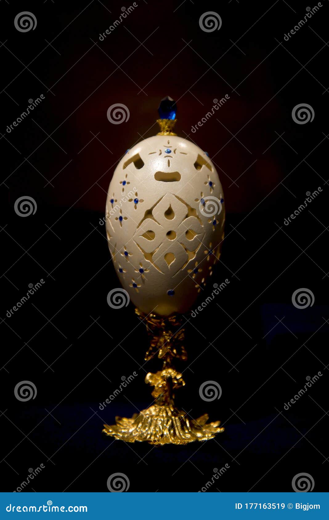 Beautiful Carved Ostrich Egg Shell Stock Image - Image of ostrich ...