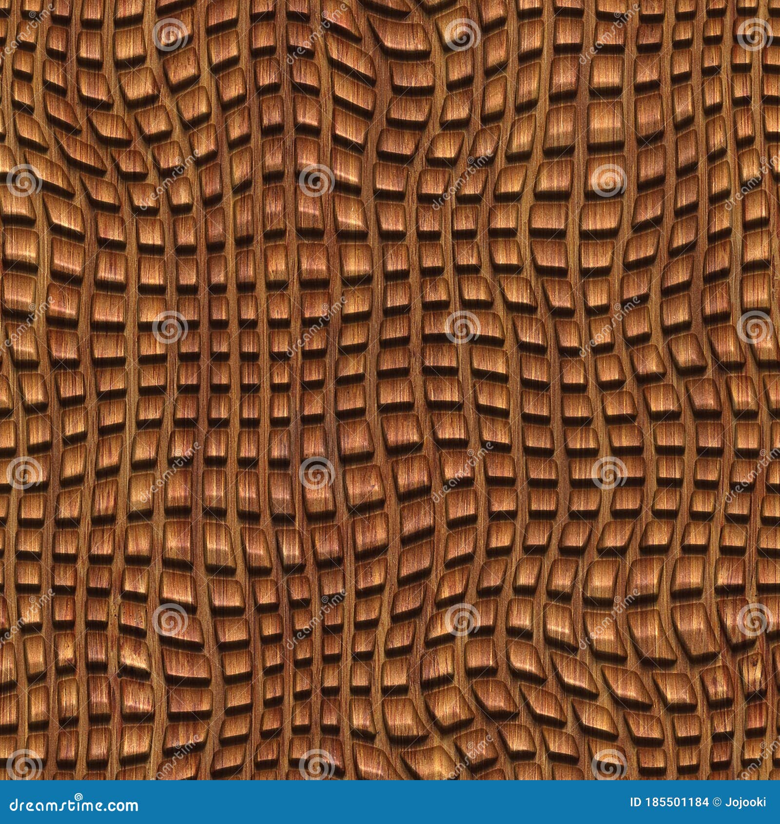 Carved Pattern on Wood Background Seamless Texture, 3d Illustration ...