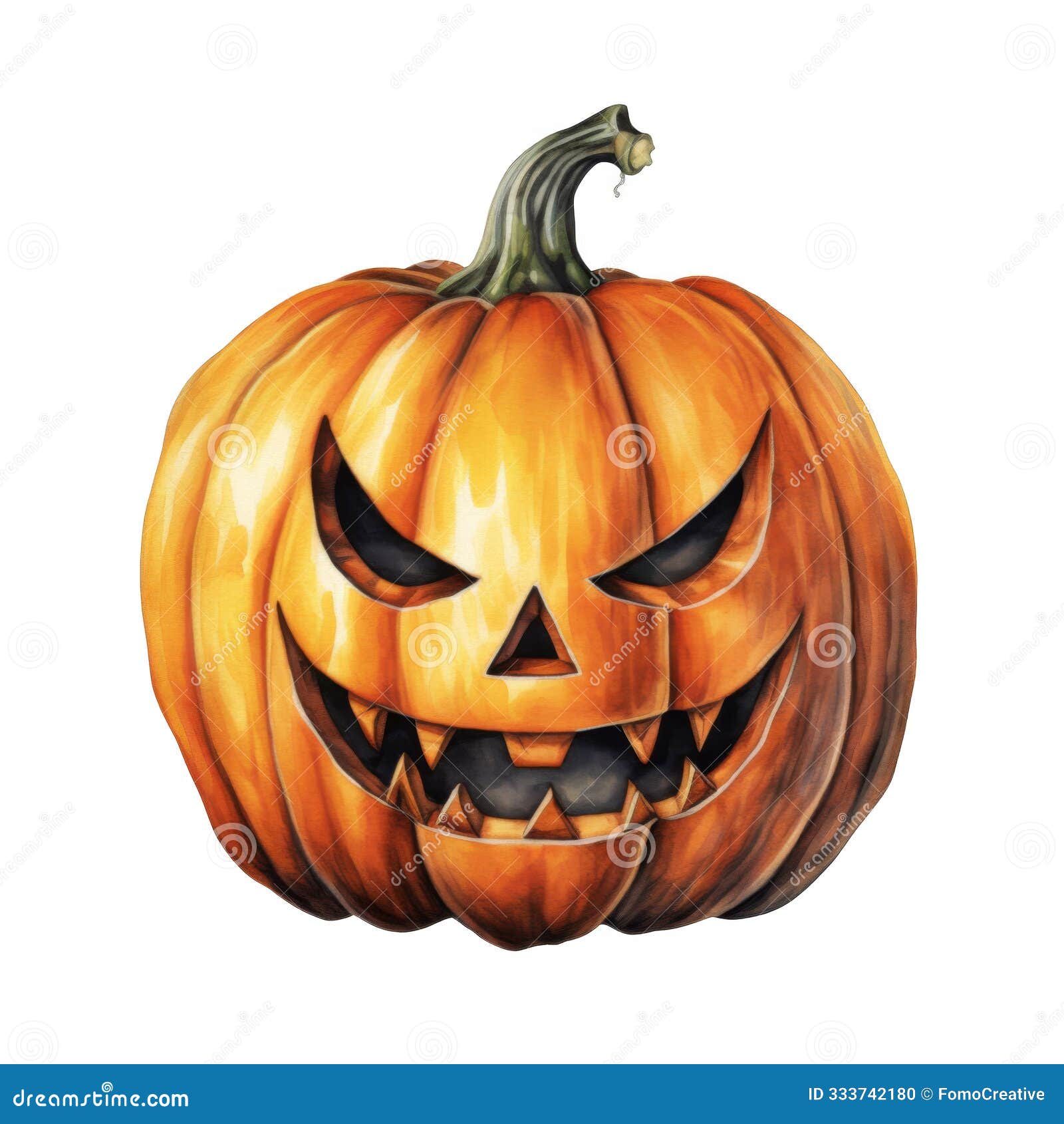 Carved Pumpkin with Evil Grin and Sharp Teeth Stock Photo ...