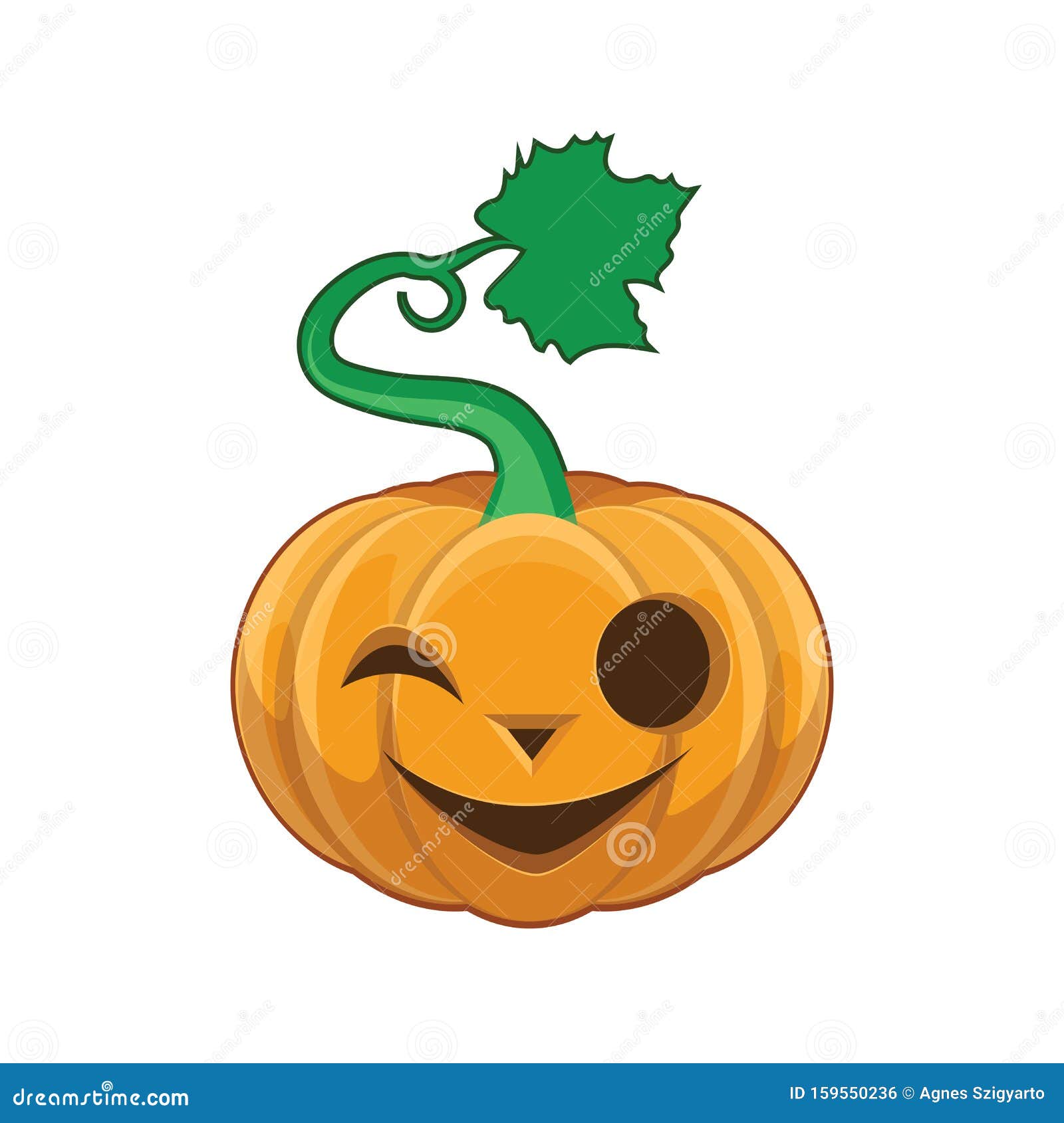 Carved Pumpkin - Winking Face Stock Vector - Illustration of flora ...