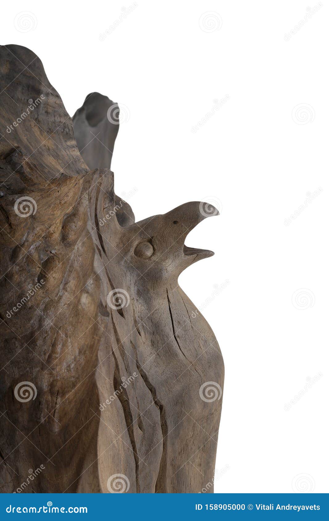 Carved Sculpture of Bog Oak on a White Background. Stock Photo - Image ...