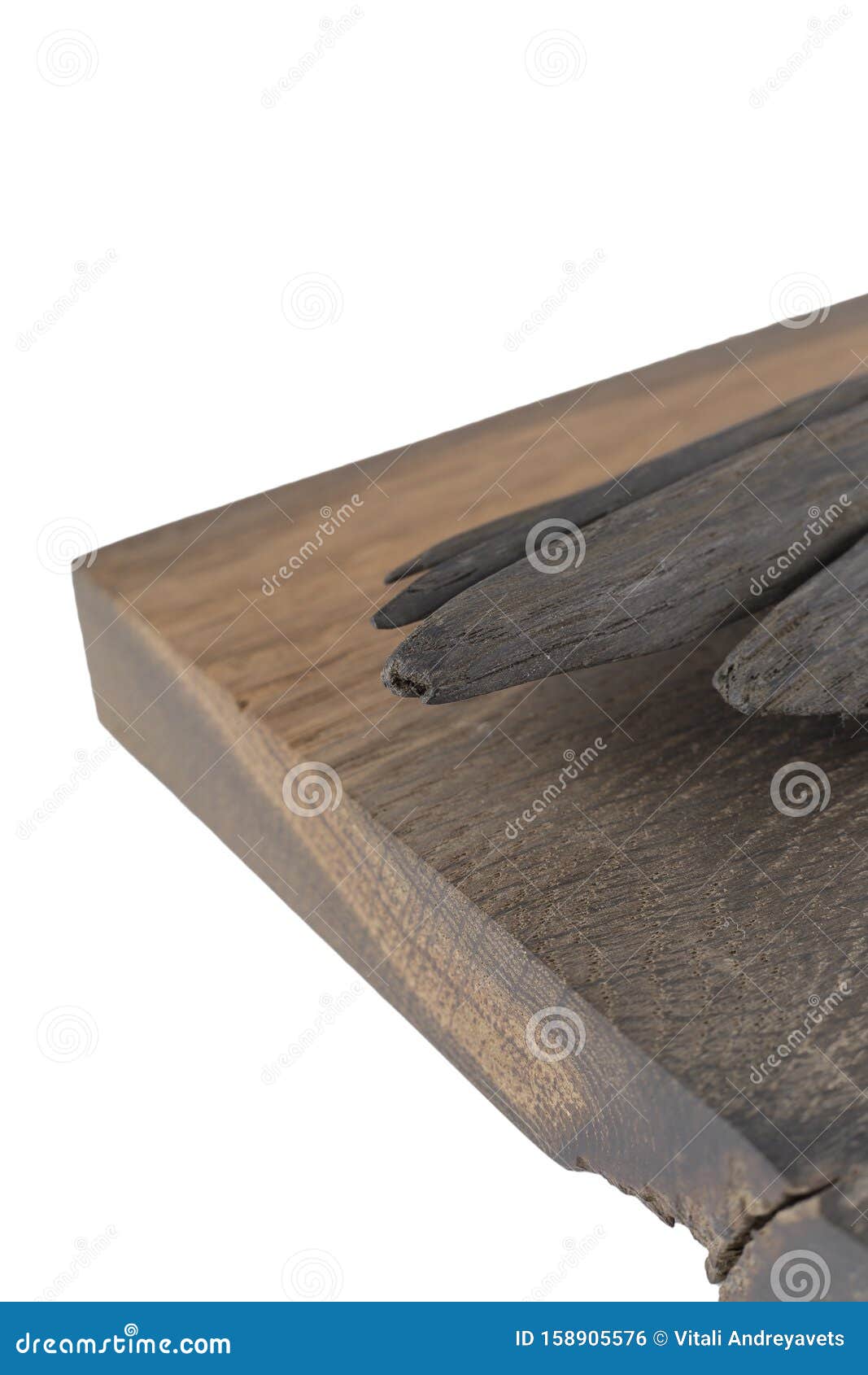 Carved Sculpture of Bog Oak on a White Background. Stock Photo - Image ...