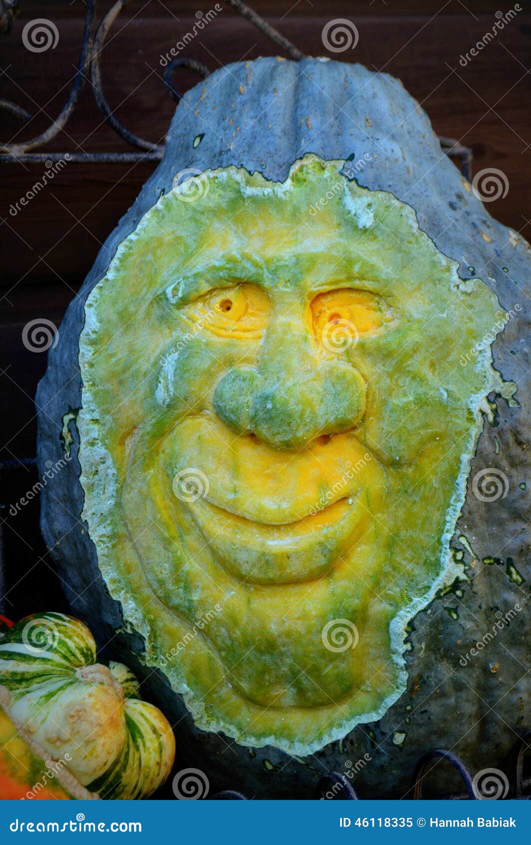 Carved Squash Pumpkin Face stock image. Image of circles - 46118335