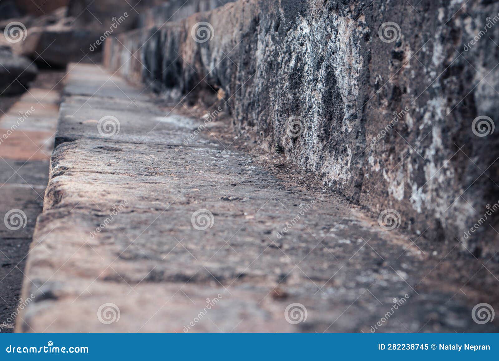 Carved Steps Staircase Side View Ancient Architecture Concept Photo ...