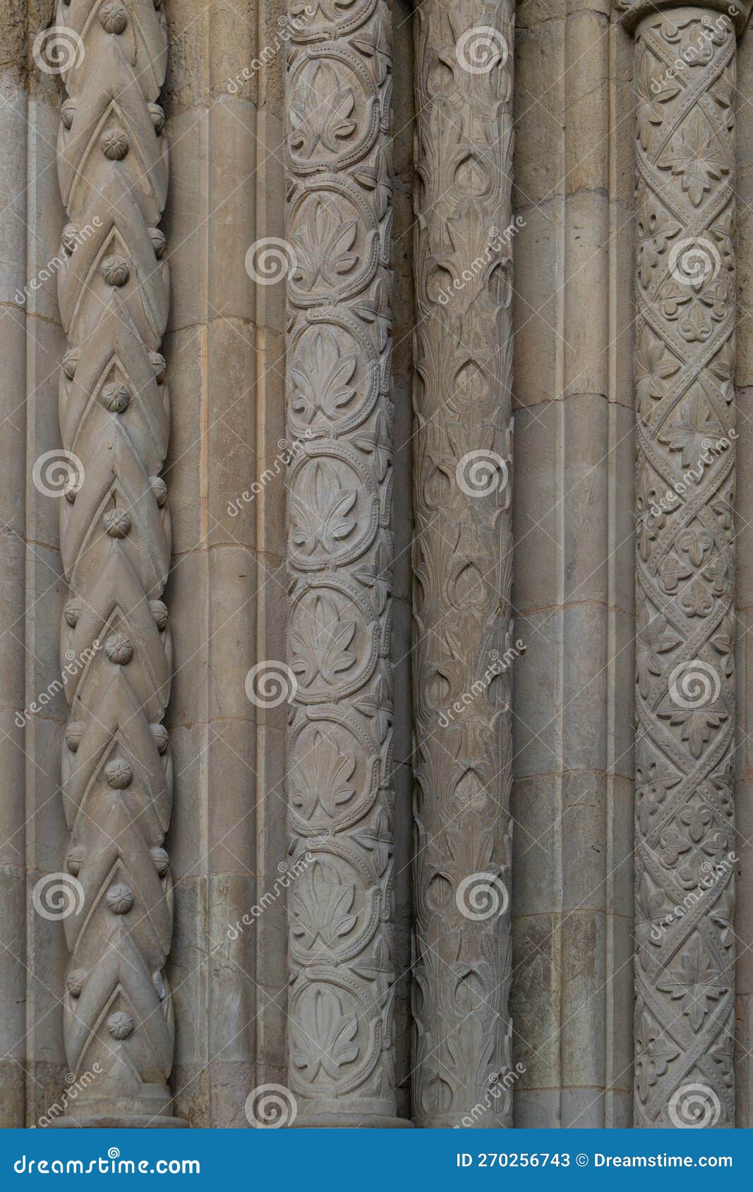 Carved Stone Columns of an Ancient Building Stock Image - Image of ...