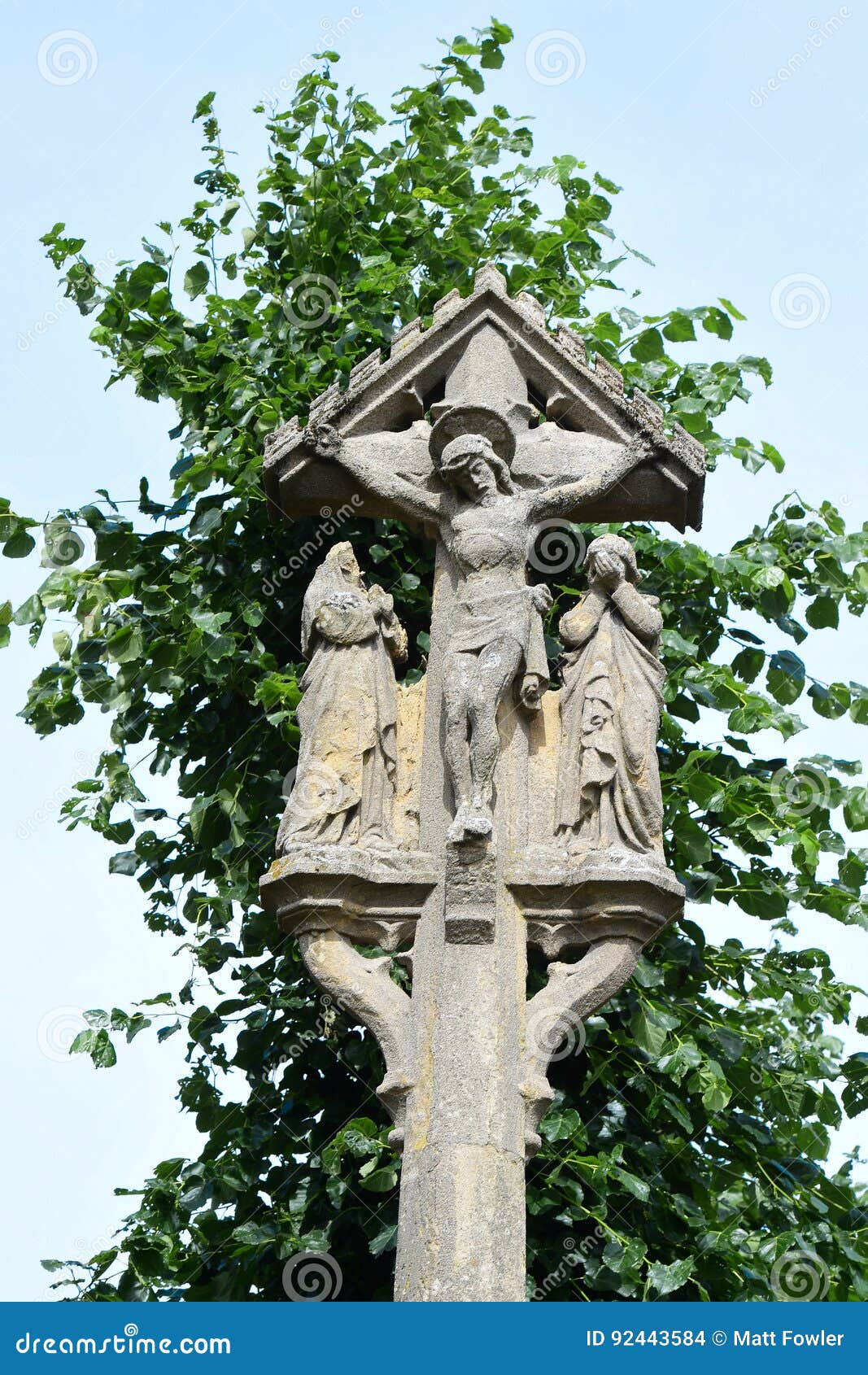 Carved stone crucifix stock photo. Image of christianity - 92443584