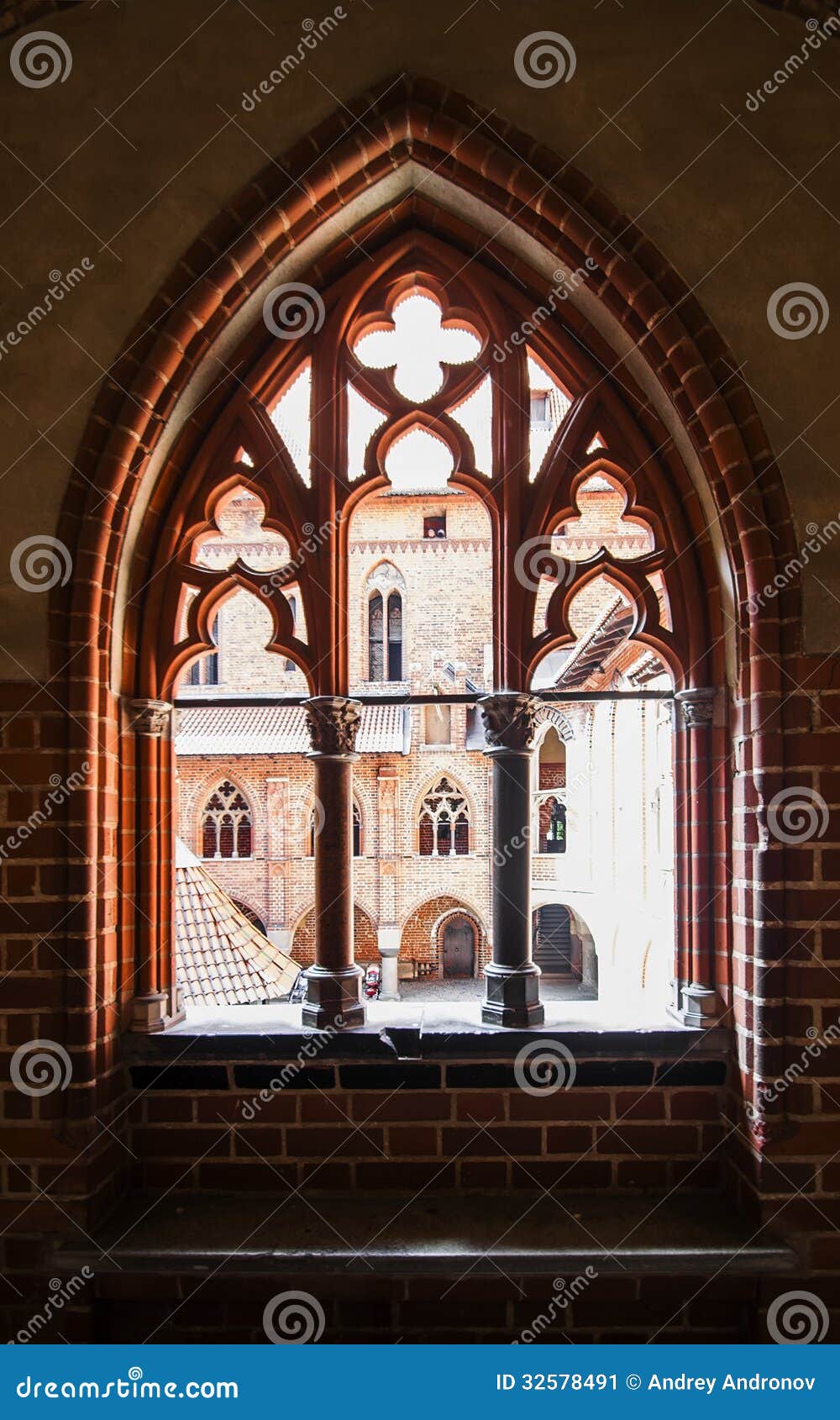 Carved Window Opening in a Medieval Castle Stock Image - Image of ...