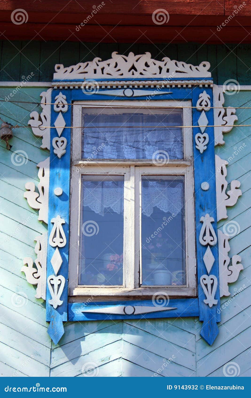 Carved Window of a Russian Wooden House Stock Photo - Image of slavonic ...
