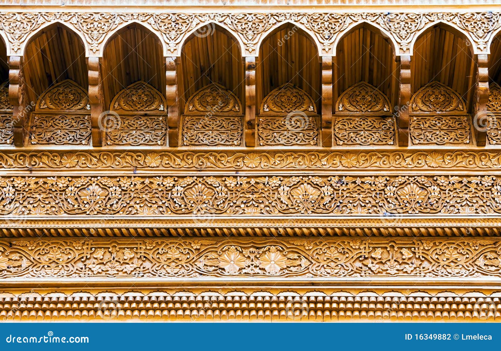 Carved Wooden Ceiling Of A Summerhouse Stock Photography ...