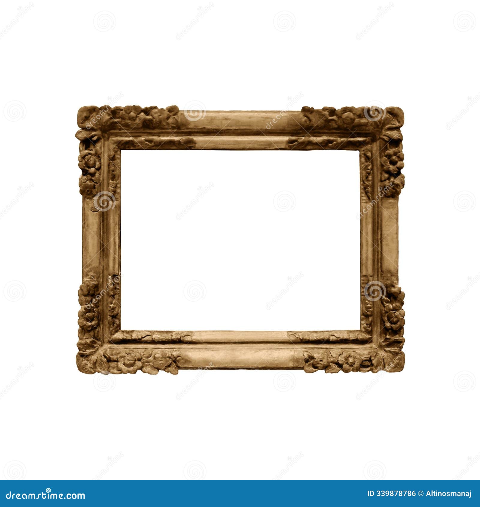 Carved Wooden Frame Decorative Brown Wood Isolated Empty Blank ...