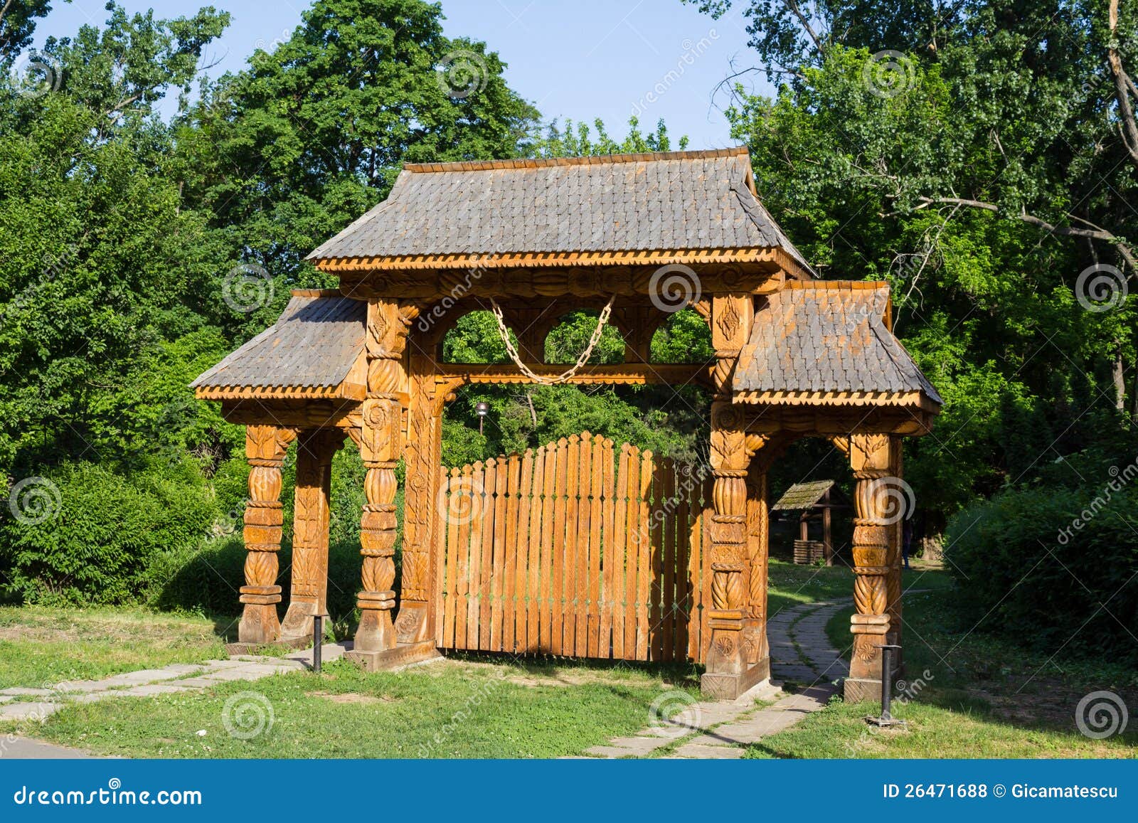 Carved wooden gate stock photo. Image of depth, sculpture - 26471688