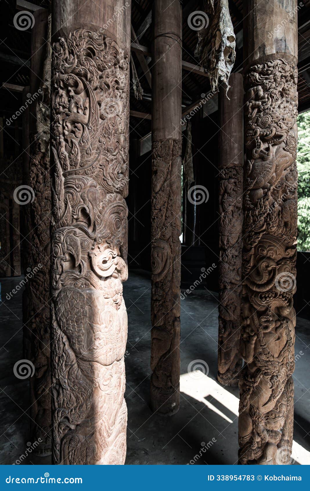 Wooden Column Power Line. Stock Image | CartoonDealer.com #104559955