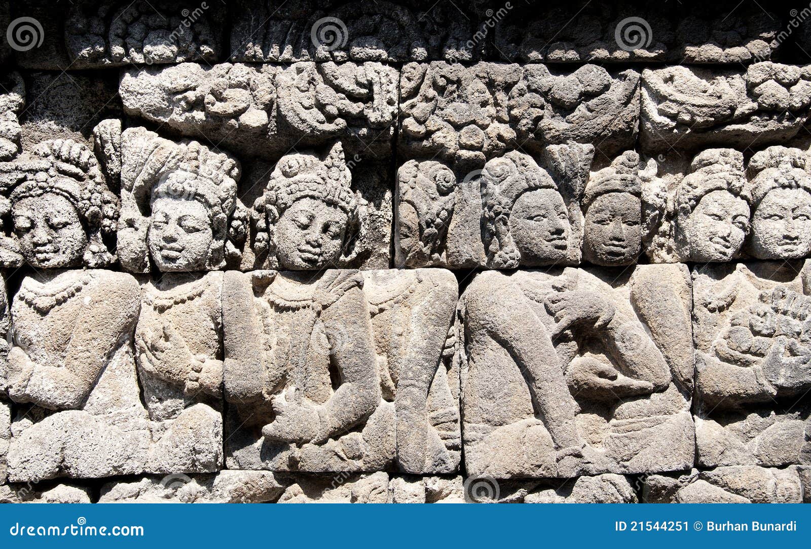 The Carving on the Borobudur Wall Stock Image - Image of king, java ...