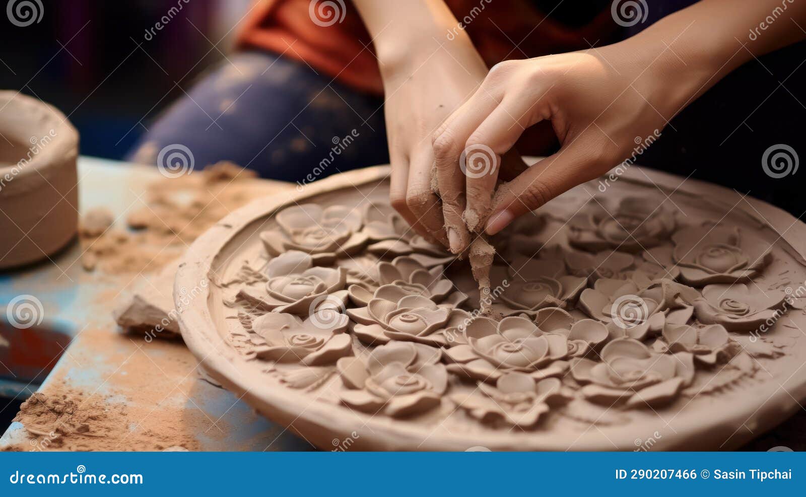 Carving Clay for Make Earthenware Stock Illustration - Illustration of ...