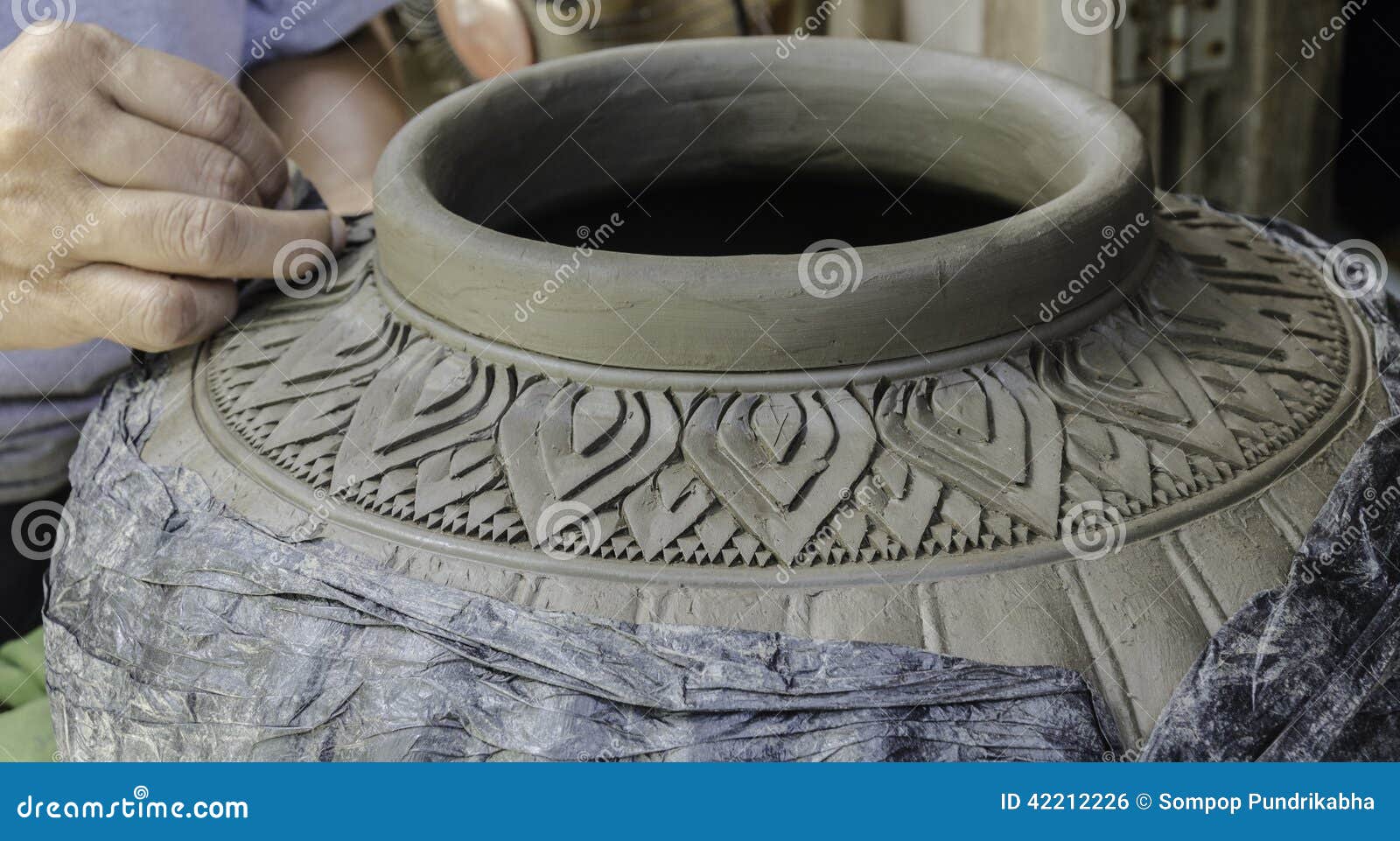 Carving Clay for Make Earthenware. Stock Photo - Image of handcraft ...