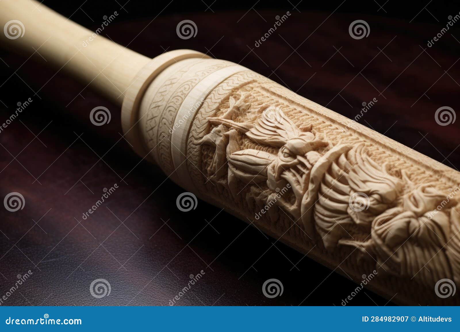 Carving Cricket Bat Handle with Precision Tools Stock Illustration ...