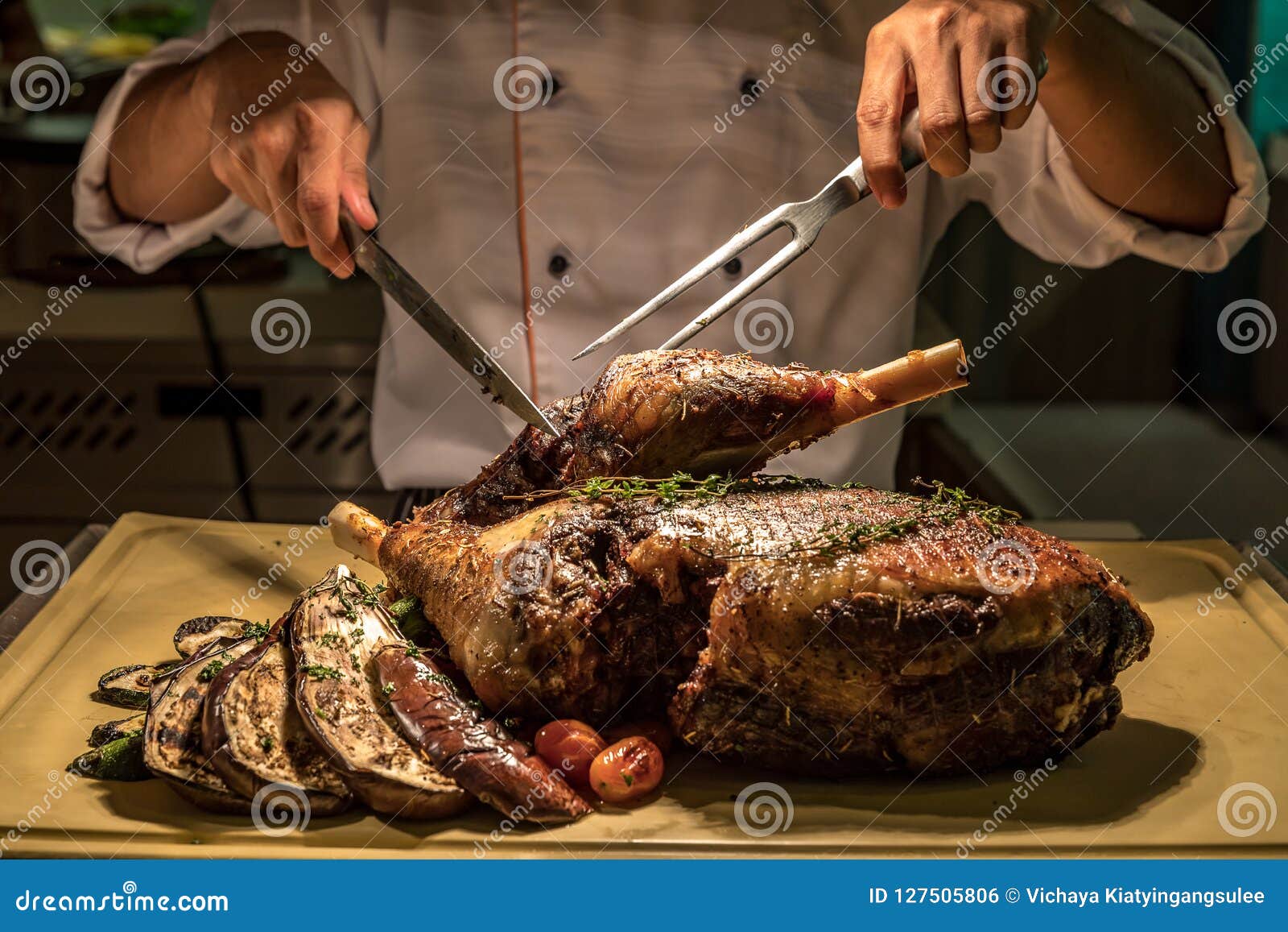 Carving Lamb stock photo. Image of fresh, meat, crisp - 127505806