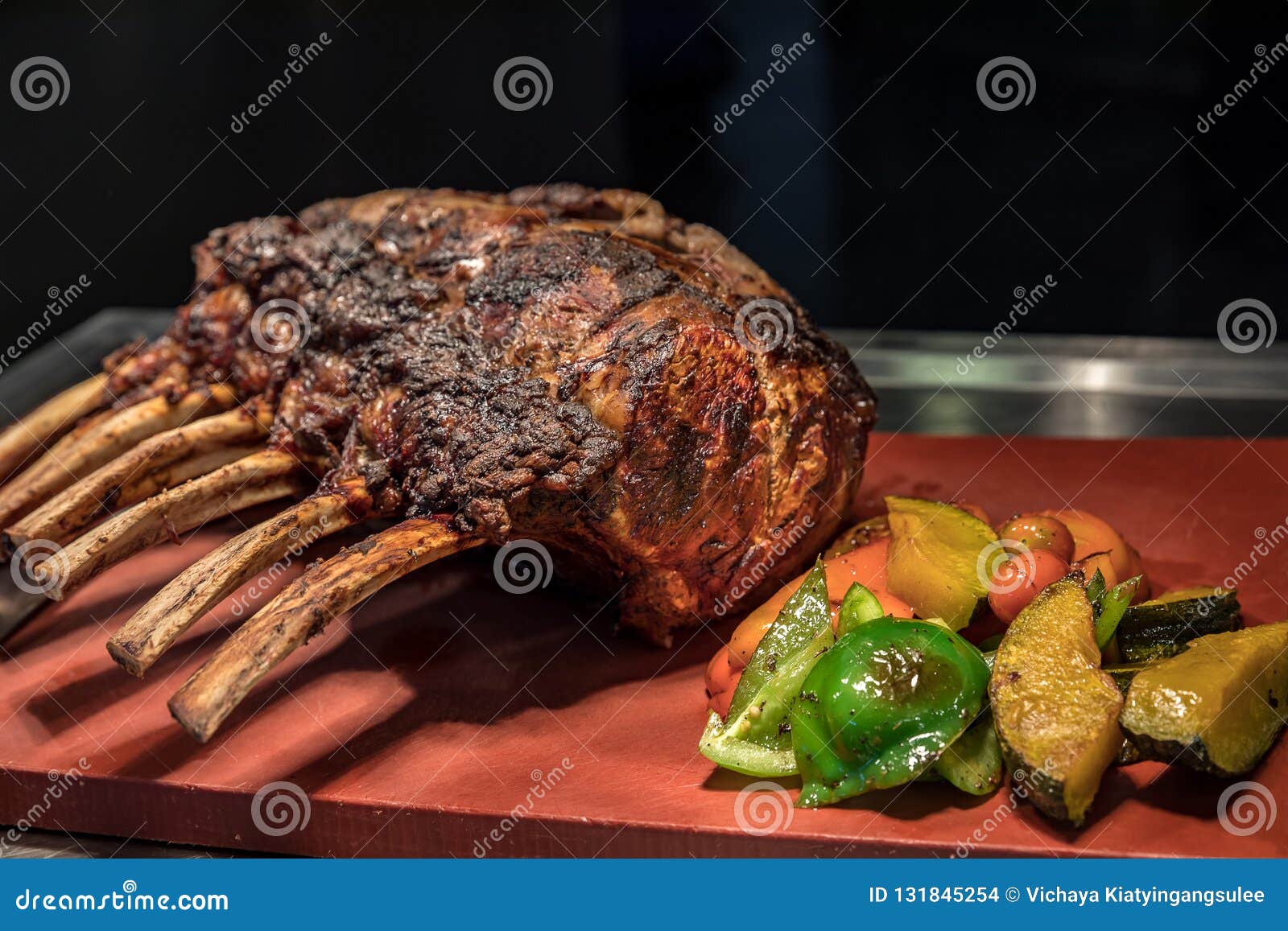 Carving prime rib wagyu stock photo. Image of dinner - 131845254