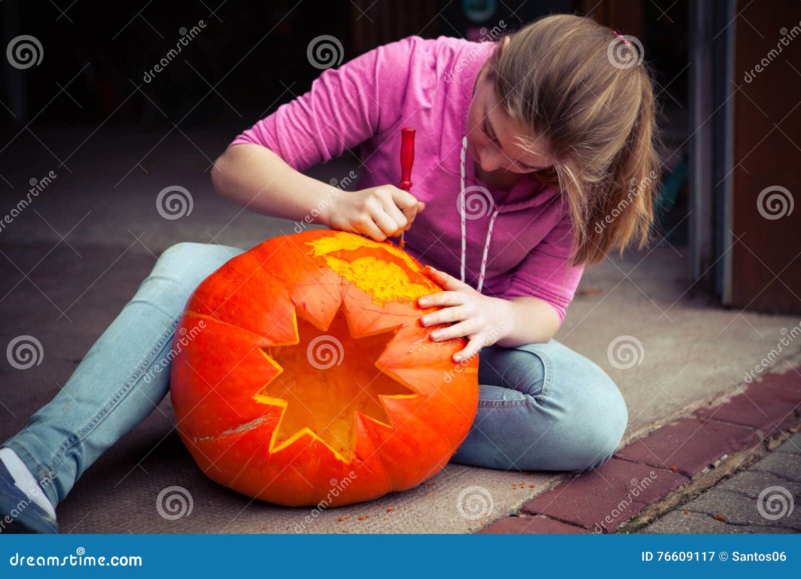 Carving pumpkin stock image. Image of hobby, pumpkins - 76609117