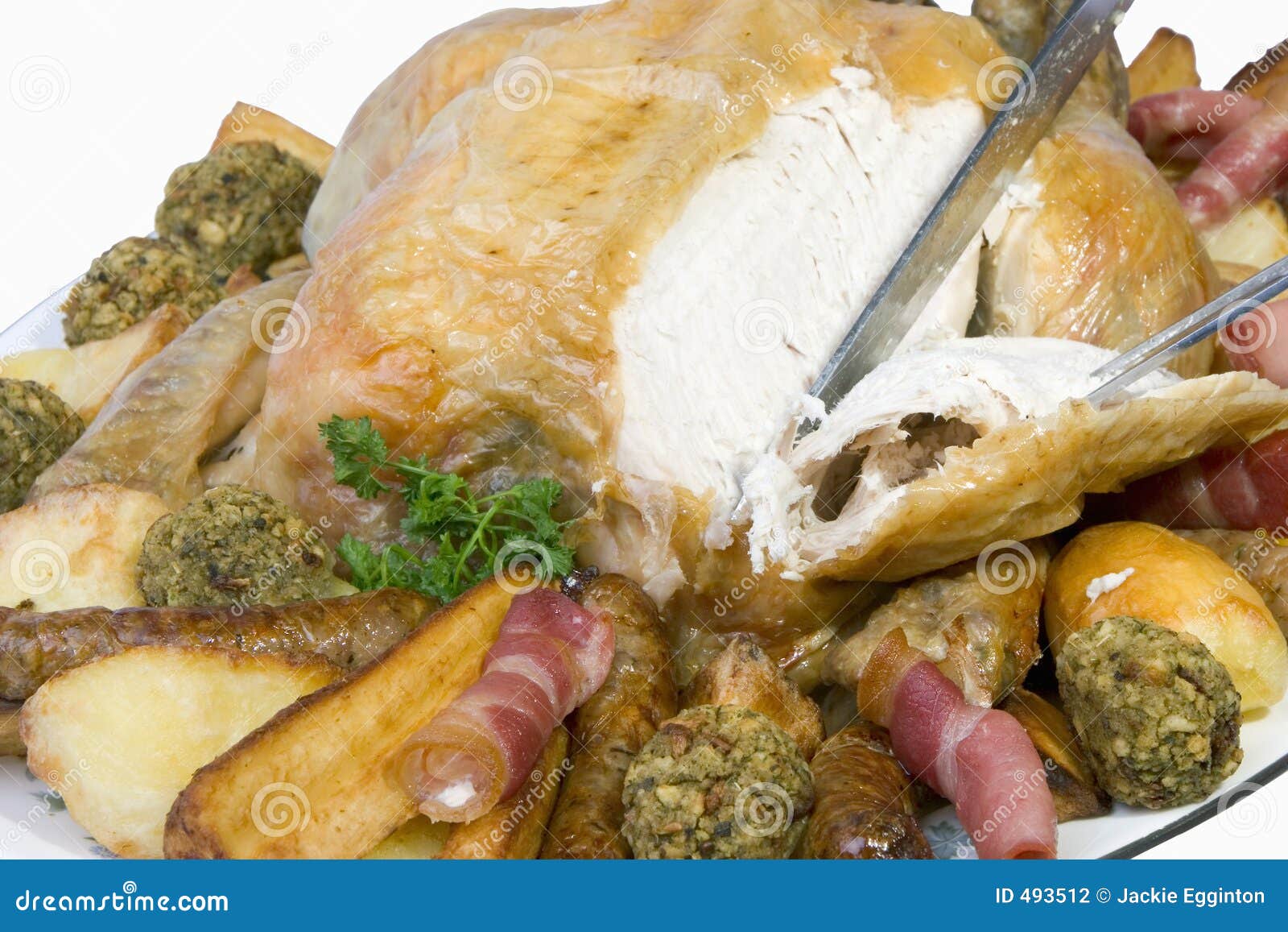 Carving roast chicken, stock photo. Image of restaurant - 493512