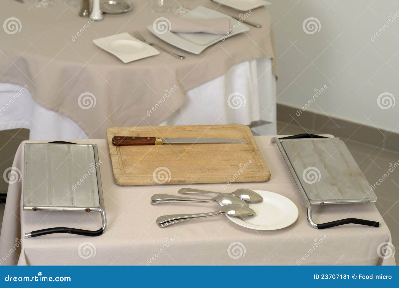 Carving Table in a Restaurant Stock Image - Image of color, heater ...