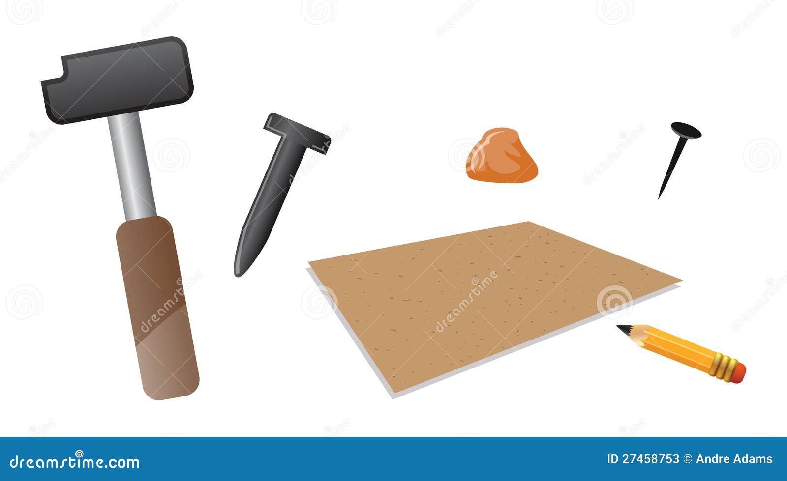 Carving tools stock vector. Illustration of hammer, chisel - 27458753