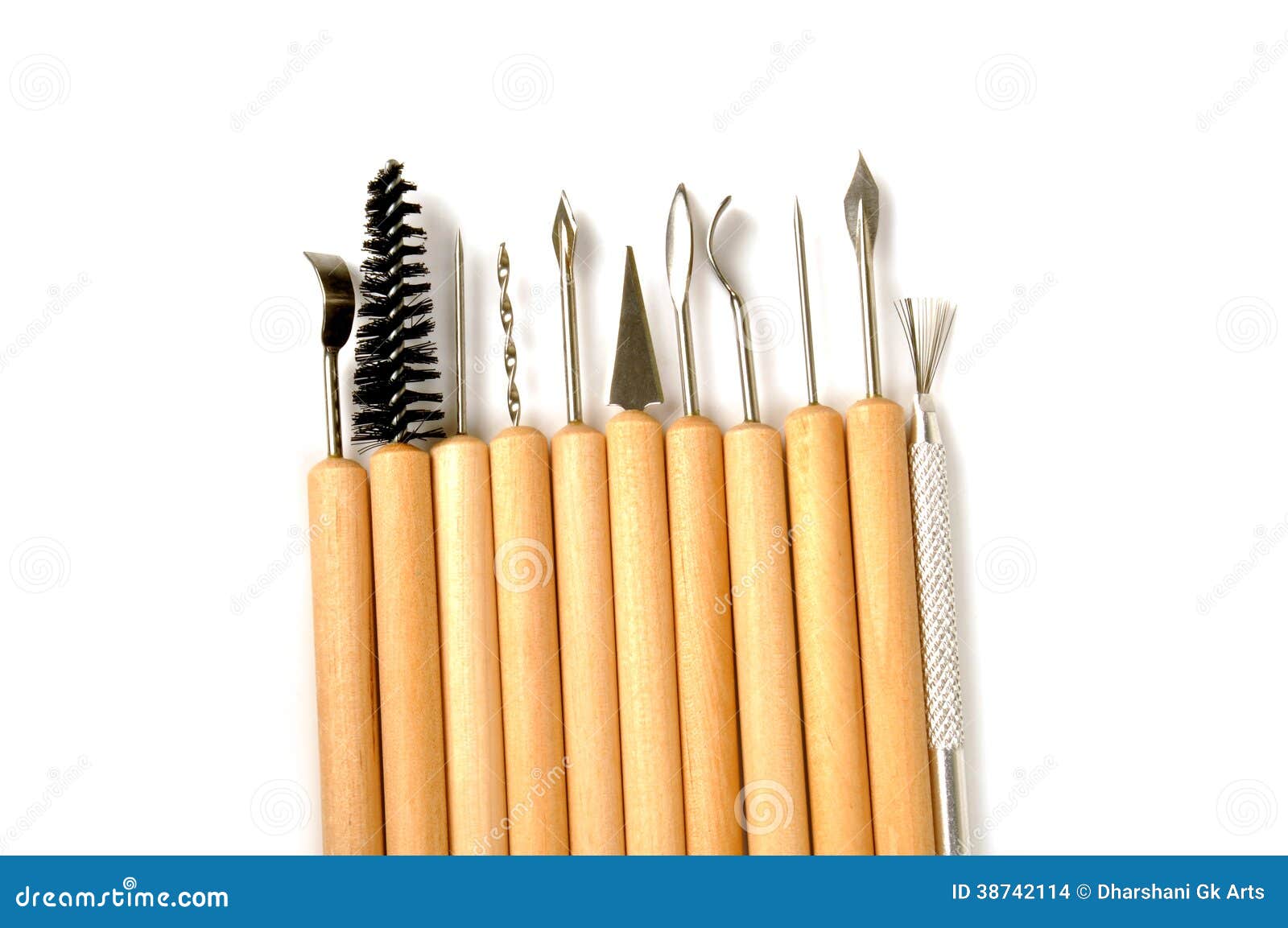 Set Of Carving Tools With Chisels And Hammer On Top Of Wooden Workbench ...