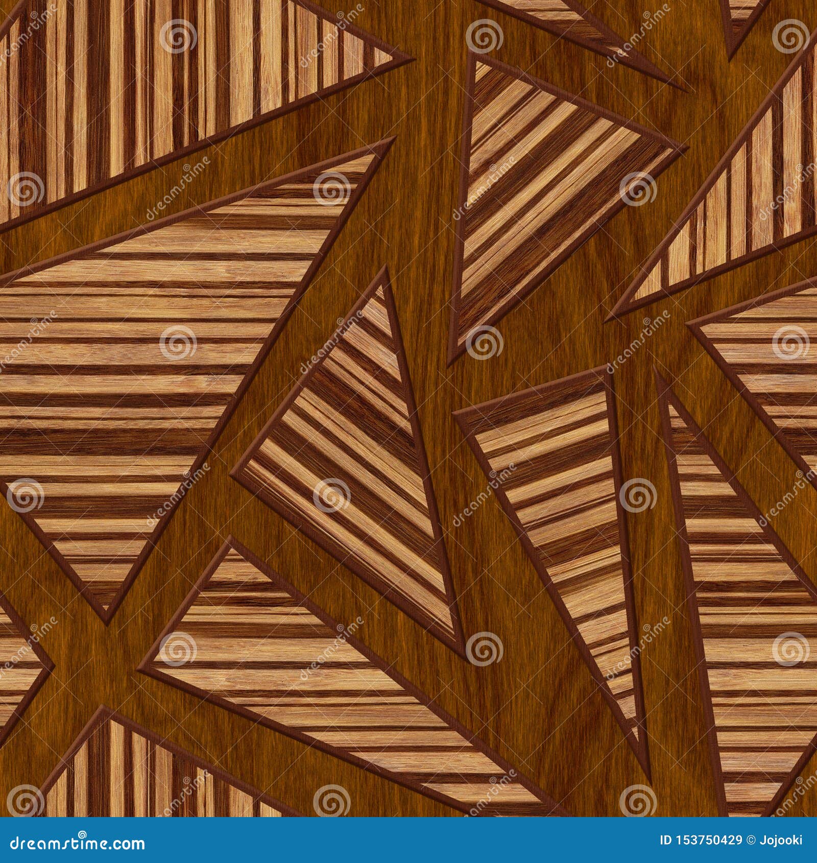 Carving Triangle Pattern on Wood Background Seamless Texture, Patchwork ...