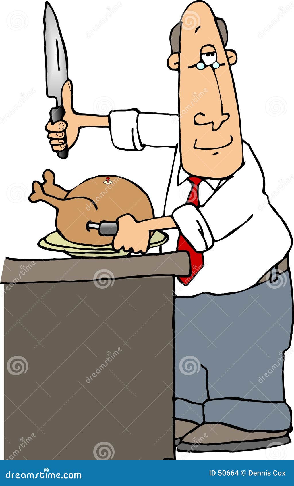 Carving the turkey stock illustration. Illustration of slice - 50664