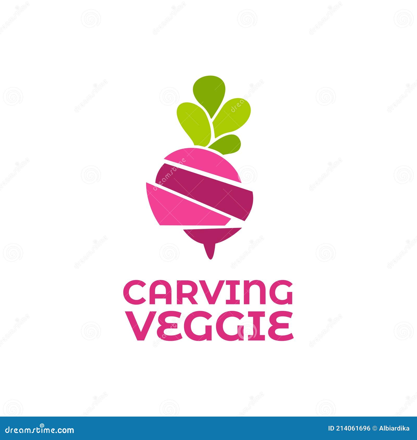Carving Vegetable Beet Root Purple Logo Design Concept Vector Stock ...