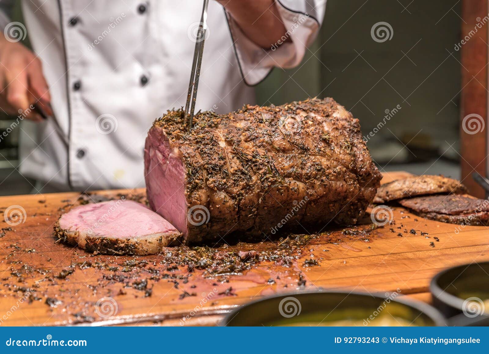 Carving Wagyu beef stock image. Image of crisp, joint - 92793243