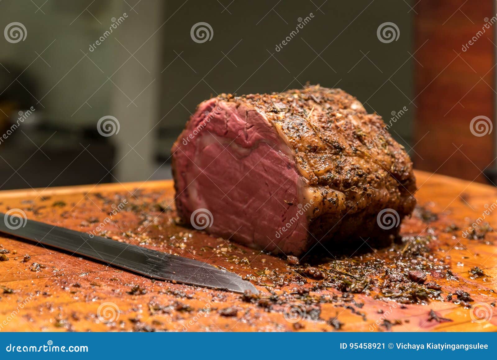 Carving Wagyu beef stock image. Image of roasted, festivities - 95458921