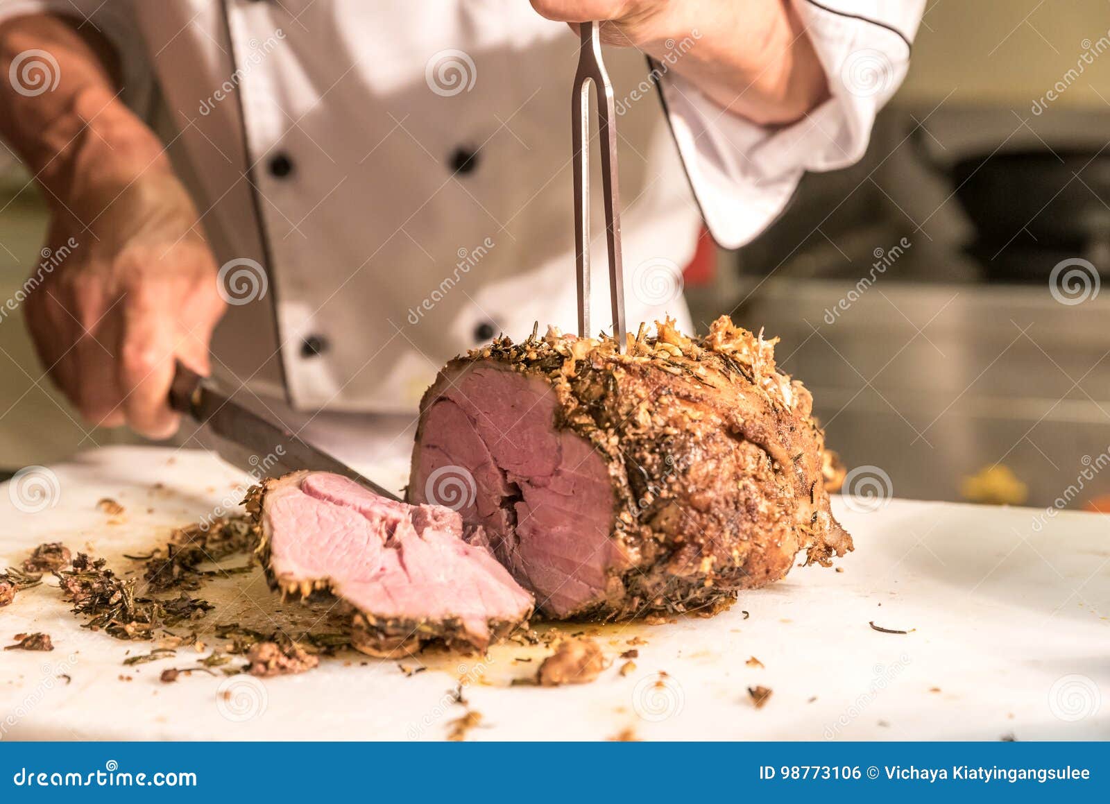 Carving Wagyu beef stock photo. Image of baked, occasion - 98773106