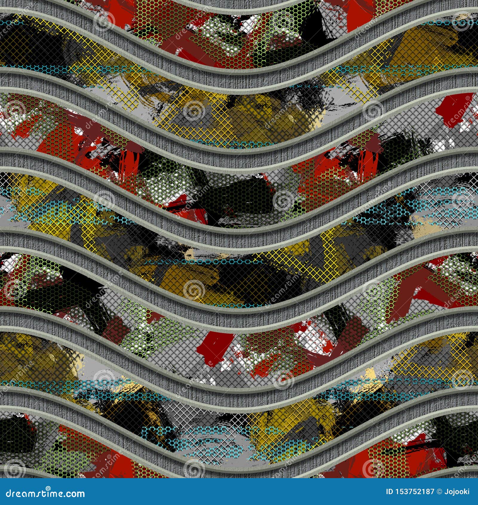 Carving Waves Pattern on Background Seamless Texture, Patchwork Pattern ...