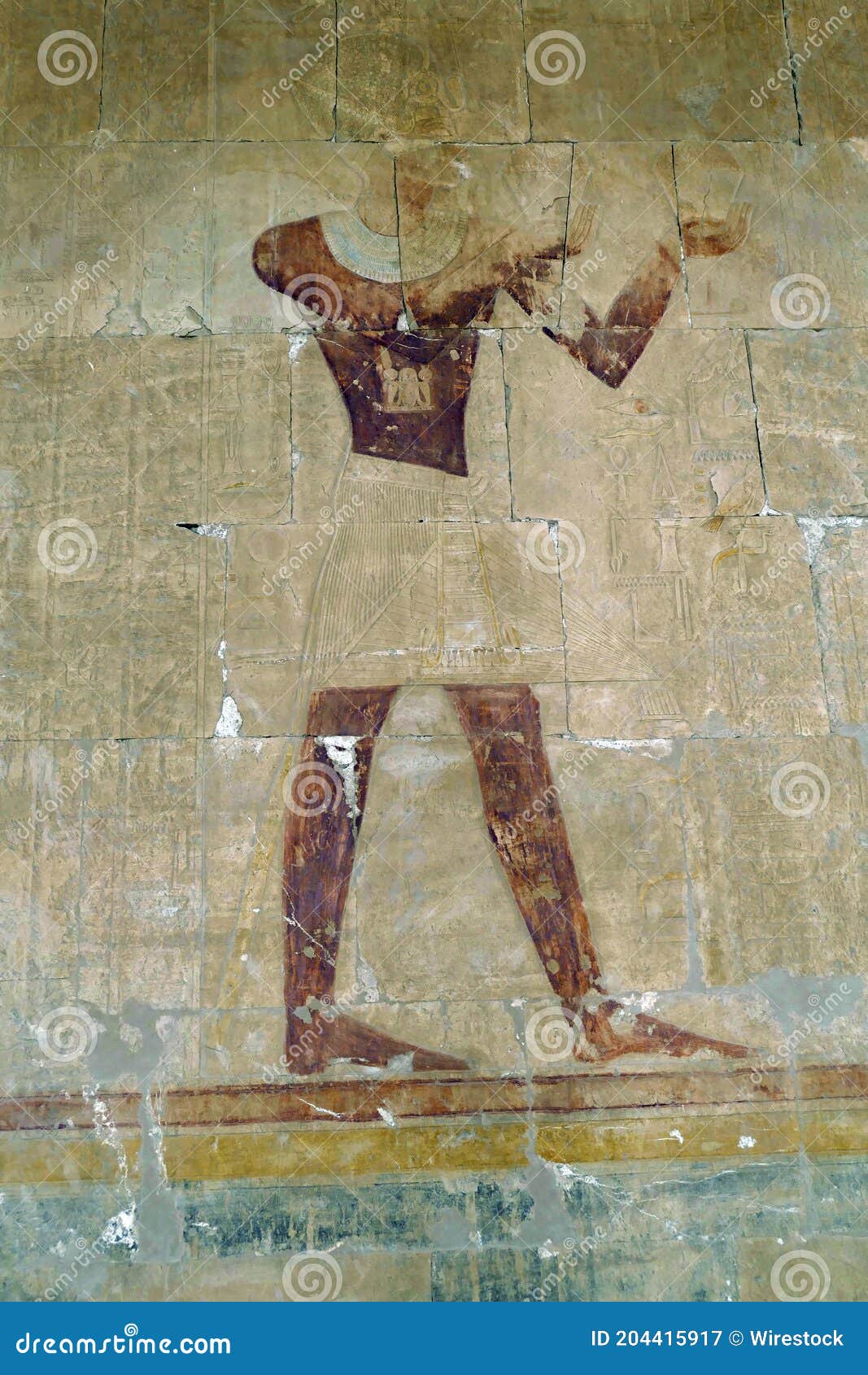 Carvings of Egyptian Pharaohs on an Ancient Temple Wall Stock Image ...