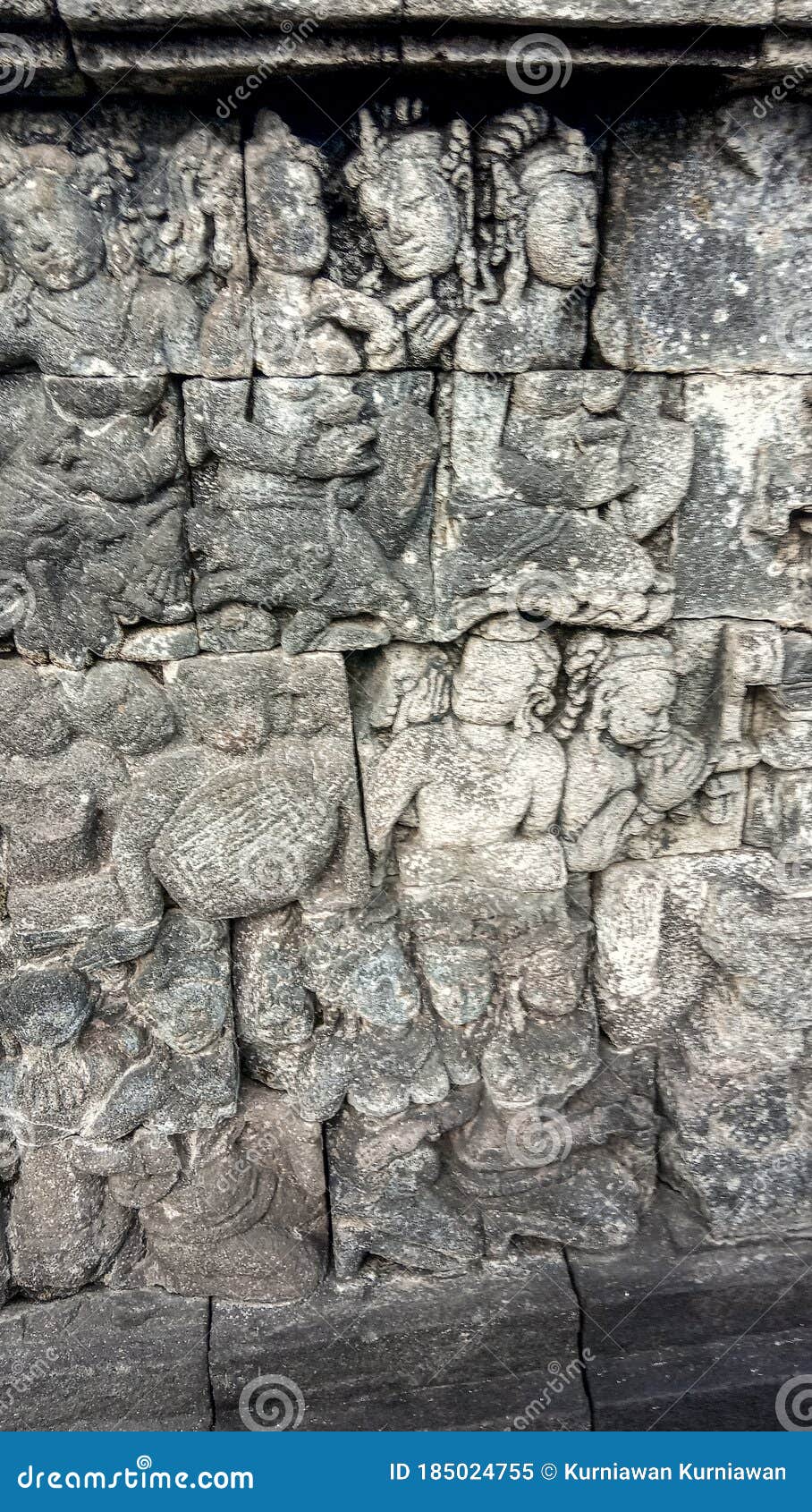 Carvings on the Walls of the Borobudur Temple Stock Image - Image of ...