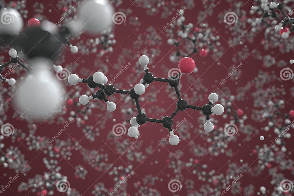 Carvone Molecule, Scientific Molecular Model, 3d Rendering Stock ...