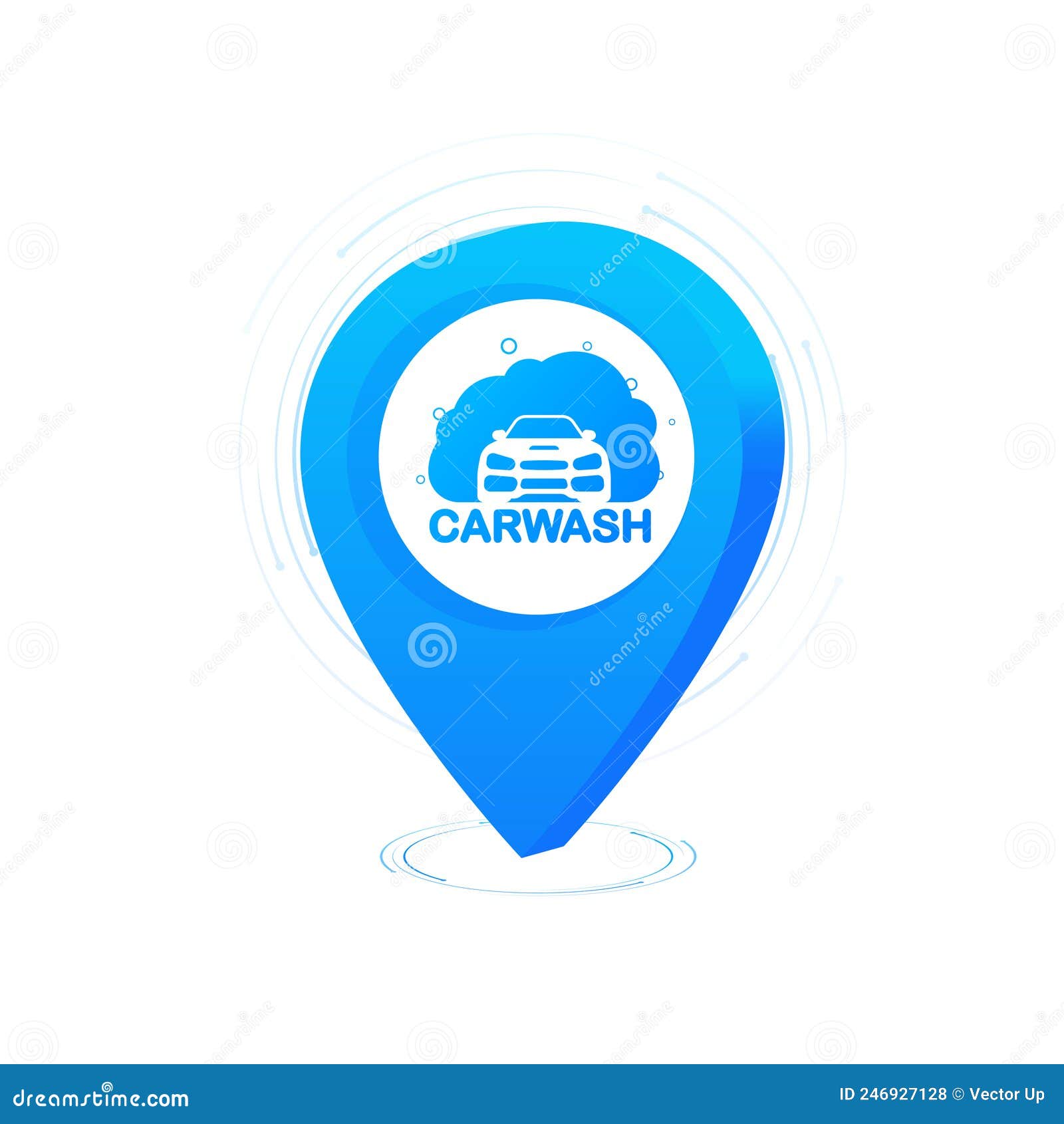 Carwash Pin. Colored Map Pointer with Symbol Car Wash. Stock Vector ...