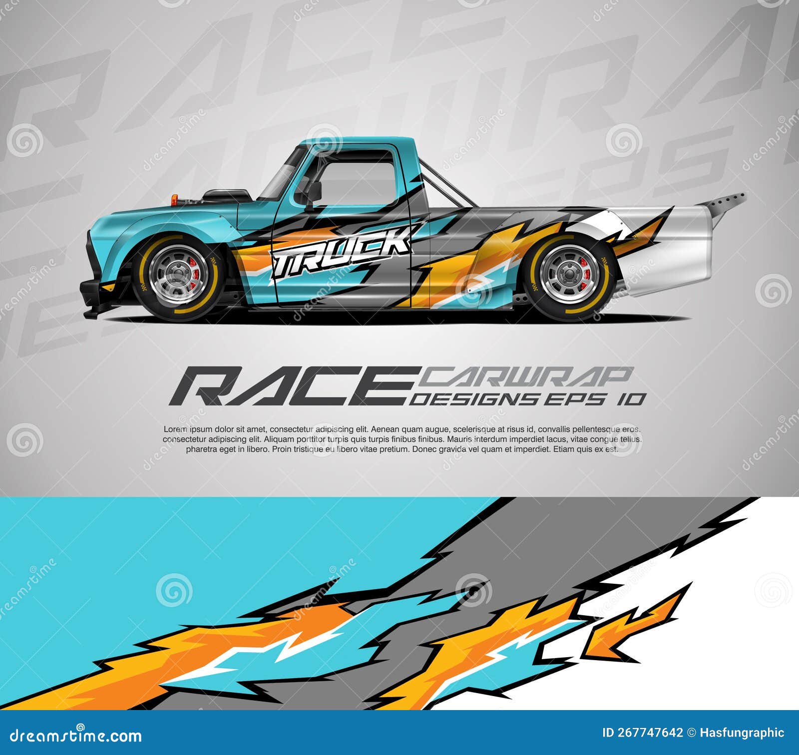 Truck Wrap Graphic Abstract Stripe Racing Background Kit Designs. Eps ...
