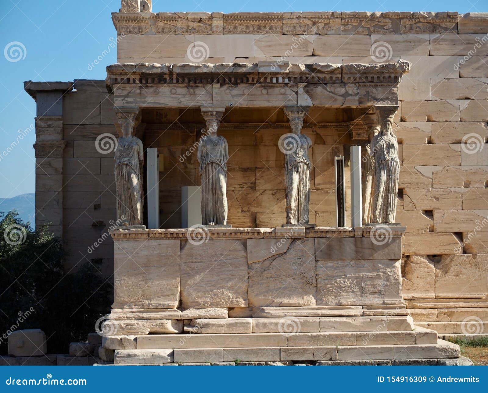 Caryatid Columns at the Parthenon Stock Image - Image of greece, athens ...