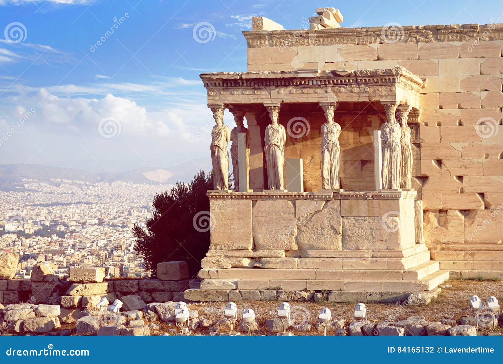 Caryatid Porch of the Erechtheion in Athens Stock Photo - Image of ...