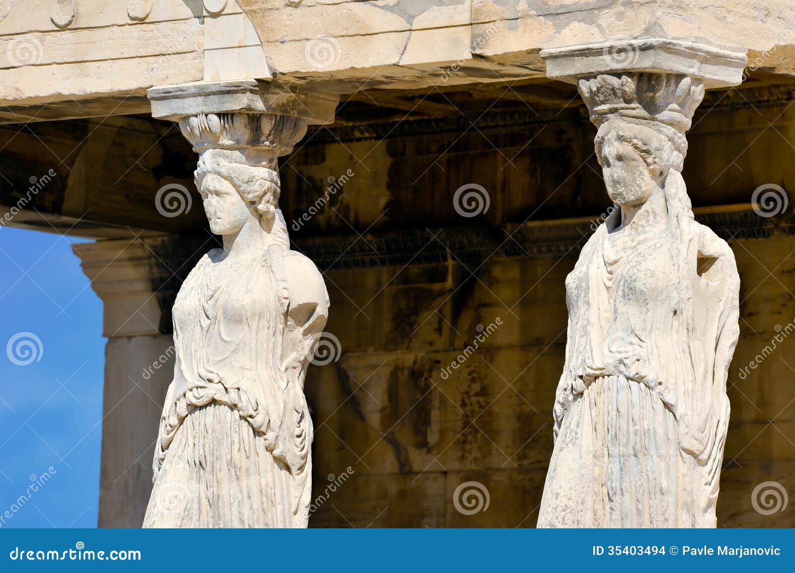 Caryatid Sculptures, Acropolis of Athens, Greece Stock Photo - Image of ...