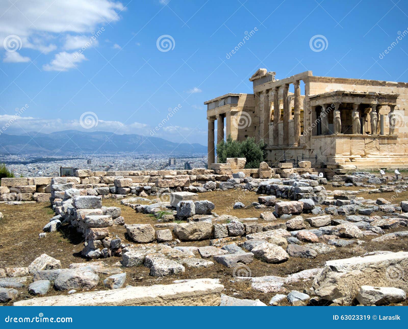 Caryatides in Acropolis, Athens Stock Image - Image of decoration ...