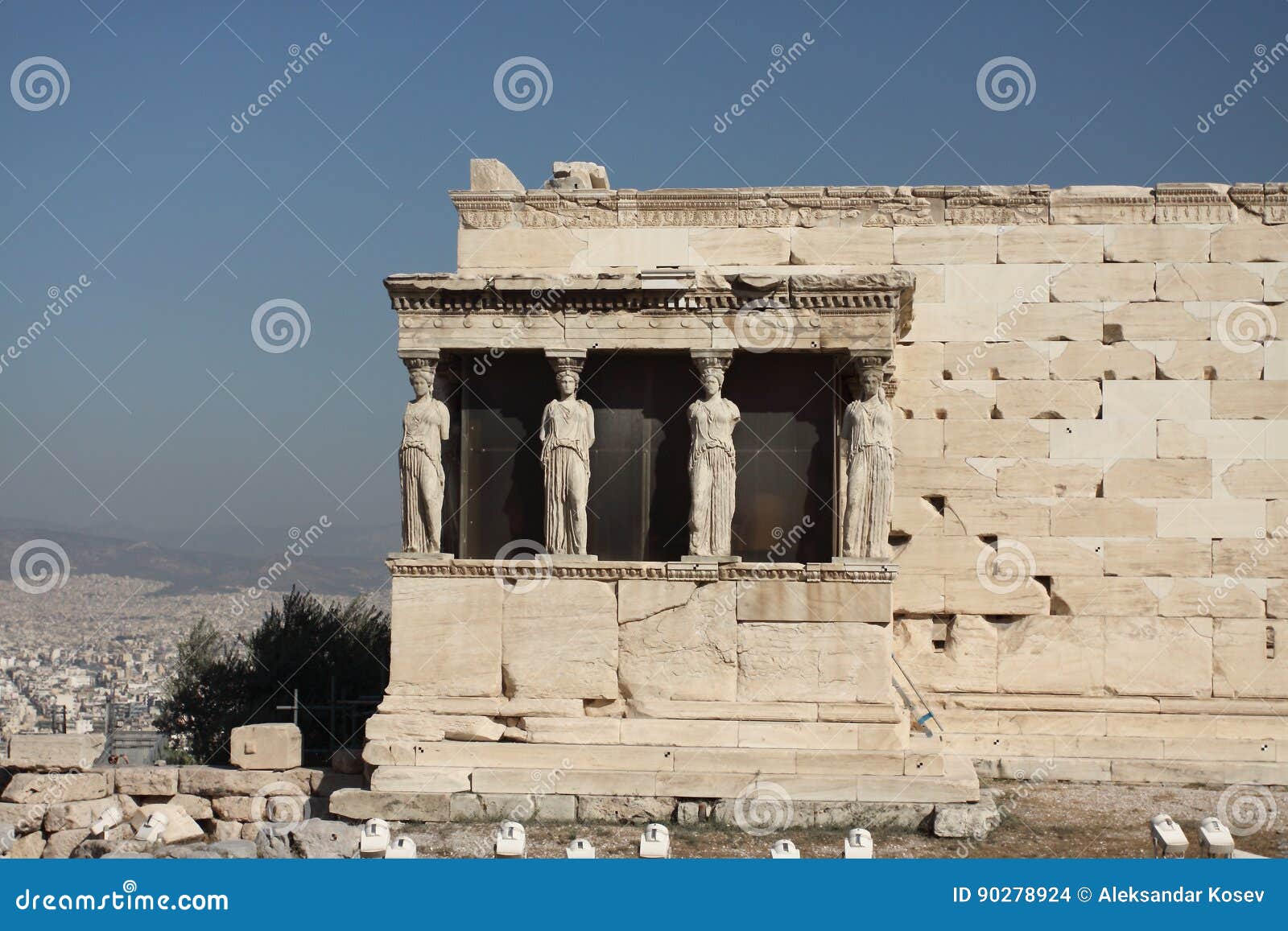 Caryatides, Acropolis of Athens Stock Photo - Image of building, ruins ...