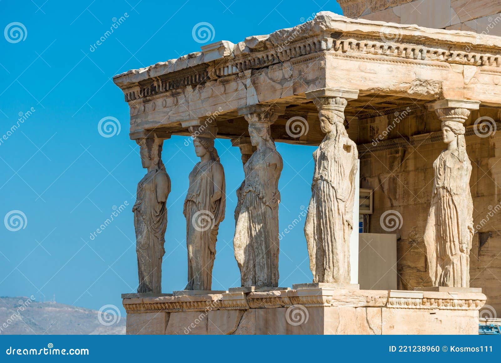 Caryatides, Erechtheion Temple Acropolis in Athens Stock Photo - Image ...