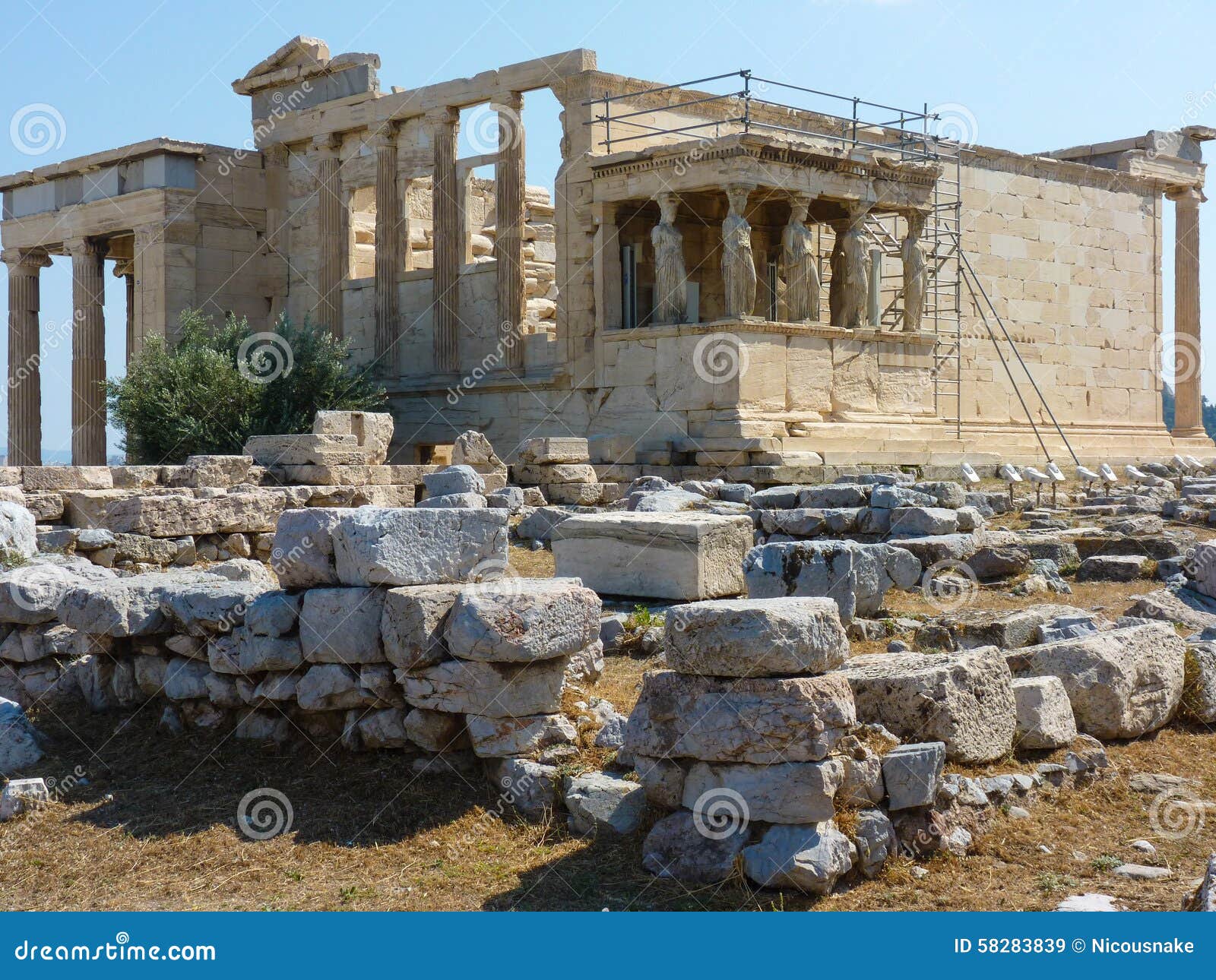 Caryatides stock image. Image of erechteion, civilization - 58283839